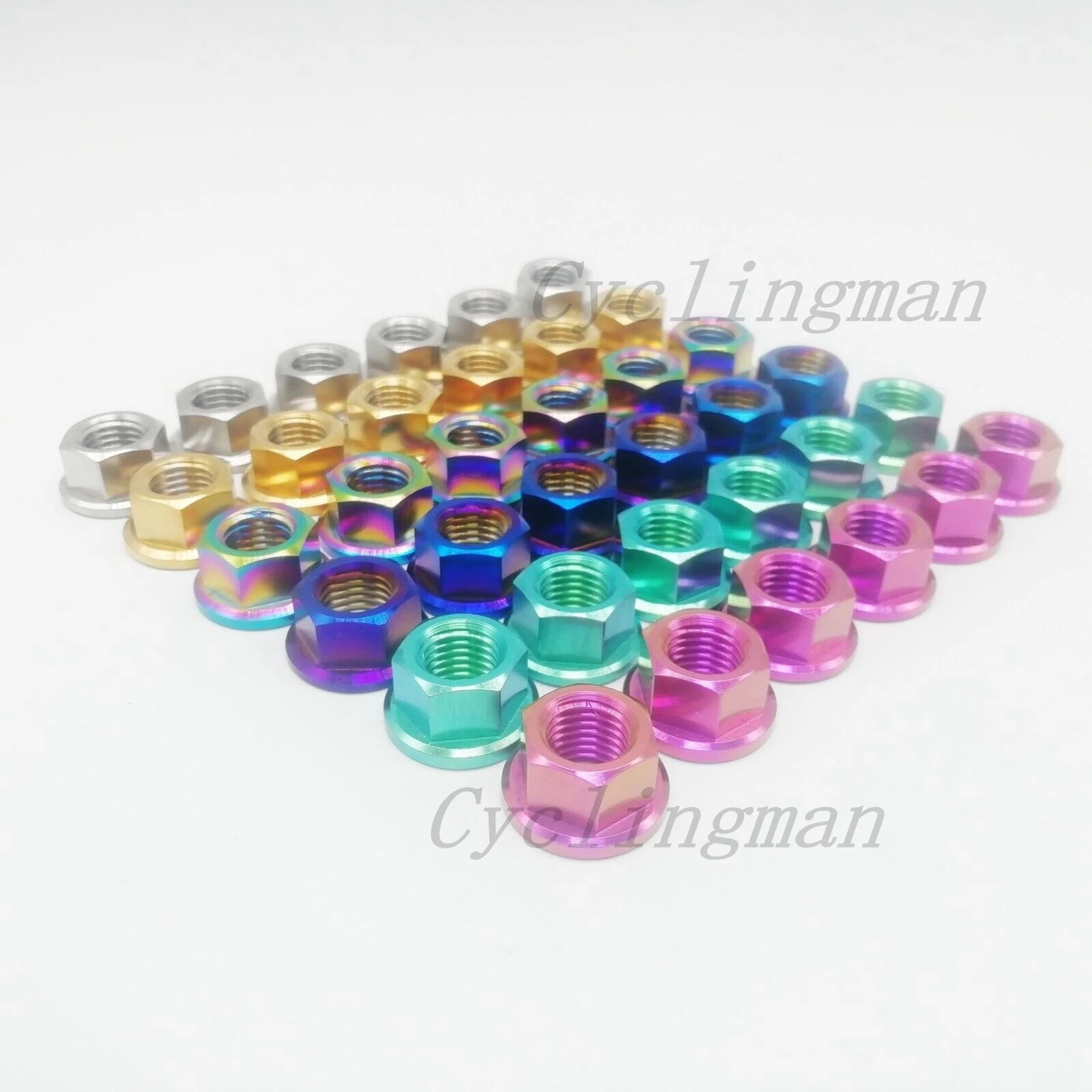 6PCS Titanium Ti M10 Pitch Sprocket Flange Nut For Honda Suzuki Yamaha ...