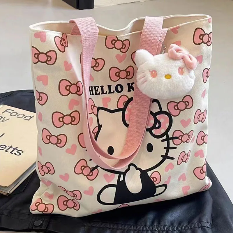 Hello-Kitty-Sanrio-Canvas-Bag-Kawaii-Anime-Student-Portable-Large ...