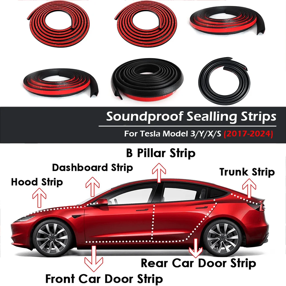 Soundproof-Sealling-Strips-For-Tesla-Model-3-Y-X-S-2019-2024-Door-Seal ...