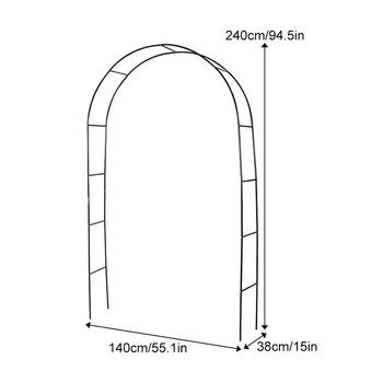 Metal Garden Arbor Green Metal Garden Arbor 55.1 X 15 X 94.5 Inches ...