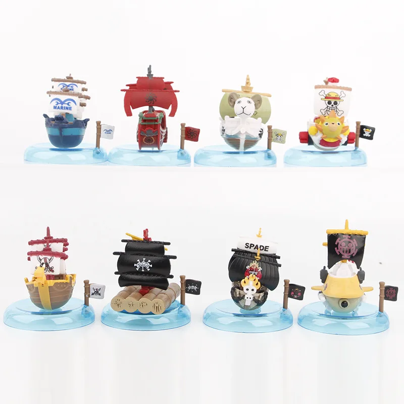 8 unids/set de una pieza de Anime, Thousand Sunny, barco pirata, Marina ...