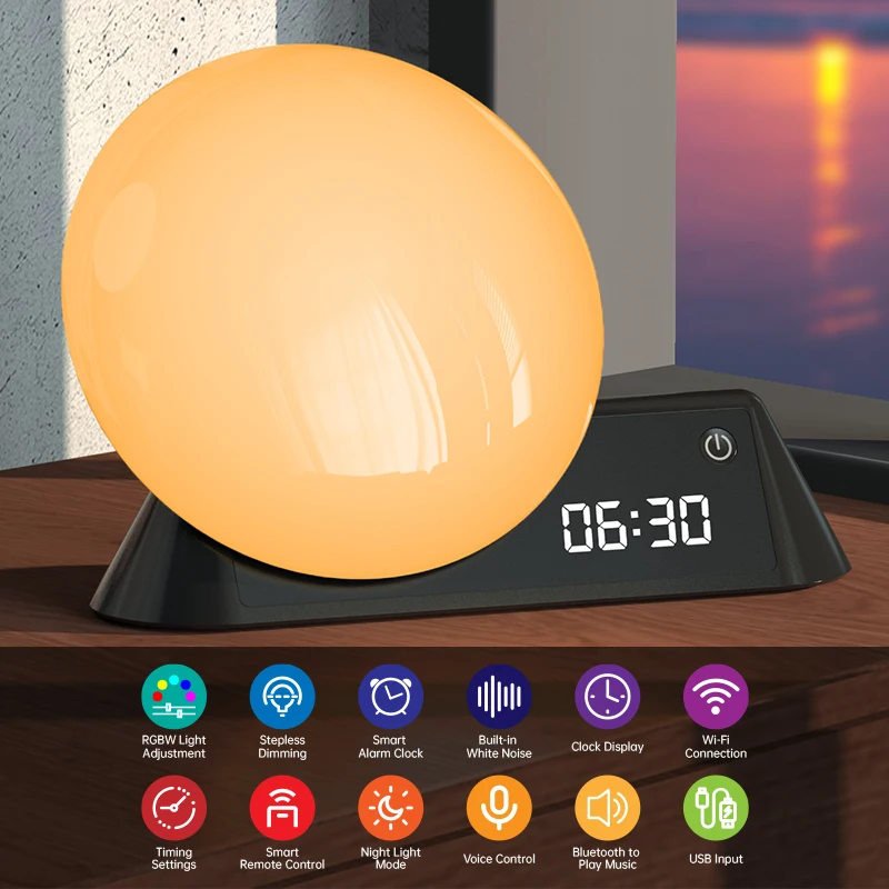 Smart-Wake-Up-Light-Time-Clock-with-Built-in-15-White-Noise-Night-Light ...