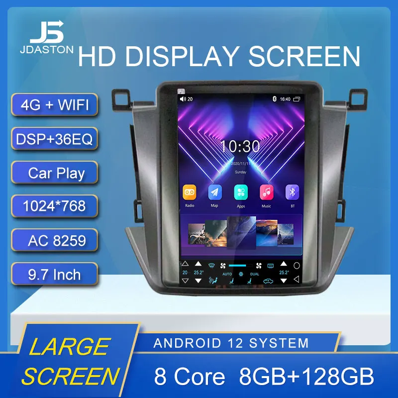 Android 12 Car Multimedia Player For TOYOTA RAV4 RAV-4 2014 2015 2016 ...