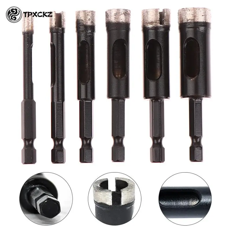 6-16mm Hex Handle Vaccum Brazed Diamond Dry Drill Bits Set Hole Saw ...