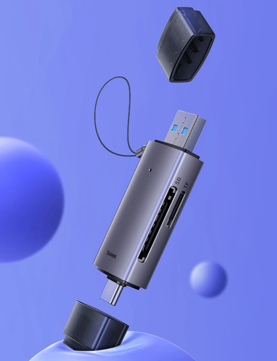 Baseus Card Reader Type C USB 3.0 to SD TF Card Reader for Laptop ...