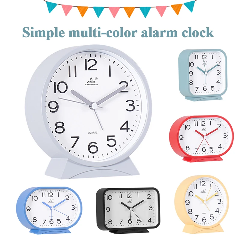 6-Color-Desk-Alarm-Clock-Bedside-Clock-Quartz-Clock-Kids-Student-Alarm ...
