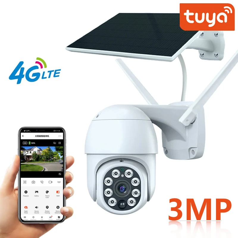 Tuya-Smart-3MP-PTZ-Solar-IP-Camera-PIR-Human-Detect-4G-SIM-Card ...