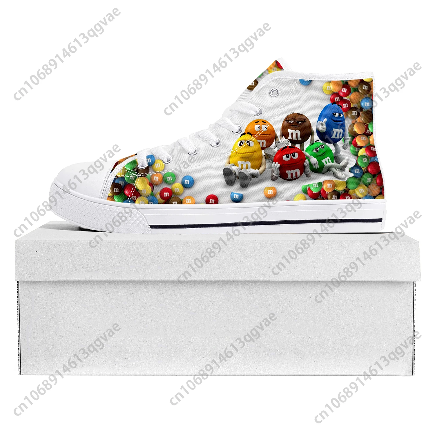 M-Chocolate-Cartoon-High-Top-High-Quality-Sneakers-Mens-Womens-Pop ...