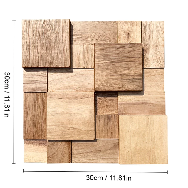 Natural Black Walnut 3D Art Wall Stickers Wood Background Panel for ...
