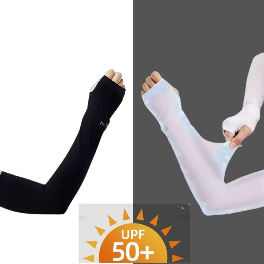 Summer-Ice-Silk-Long-Sleeves-Anti-Sunburn-Arm-Cover-Men-Women-Cuff-New ...