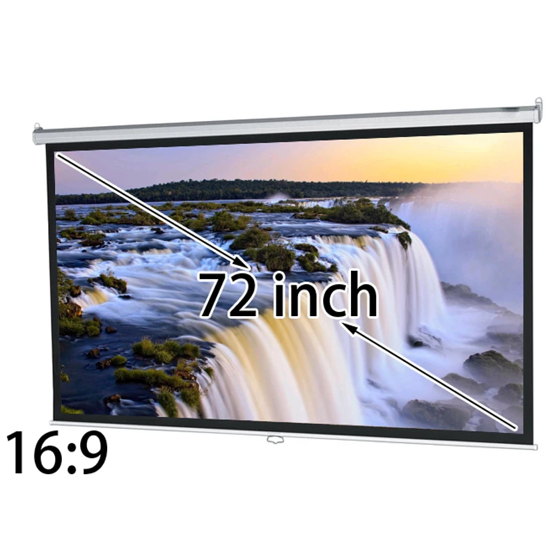 HD-Widescreen-72inch-Diagonal-16x9-Manual-Pull-Down-Projection-Fabric ...