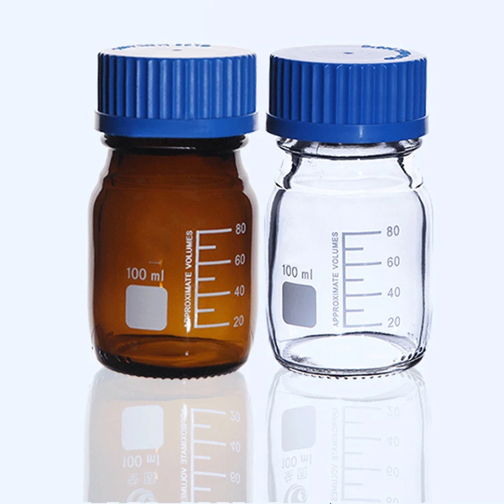 25-50-100-250-500-100ml-Graduated-Transparent-Brown-Glass-Reagent ...