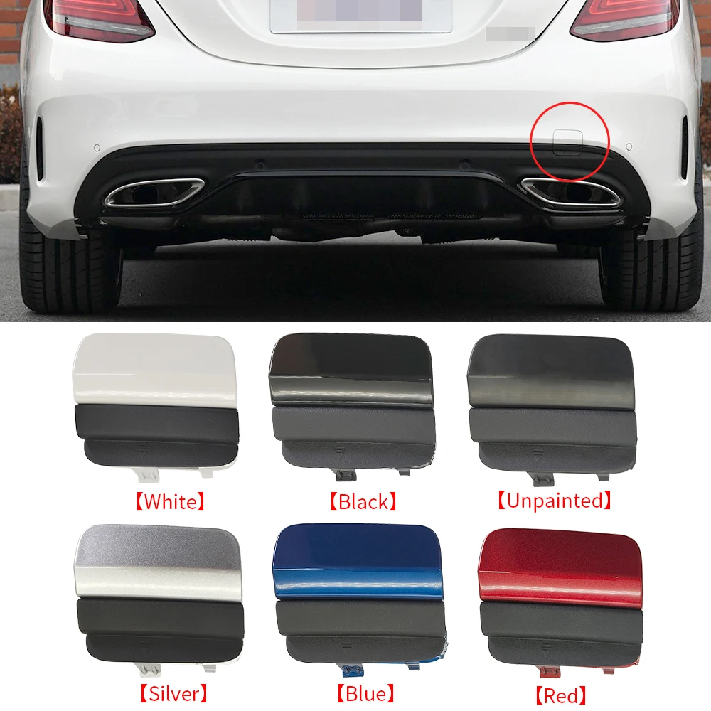 For-Mercedes-W205-Car-Rear-Bumper-Tow-Hook-Cover-Cap-White-For-Benz-C ...