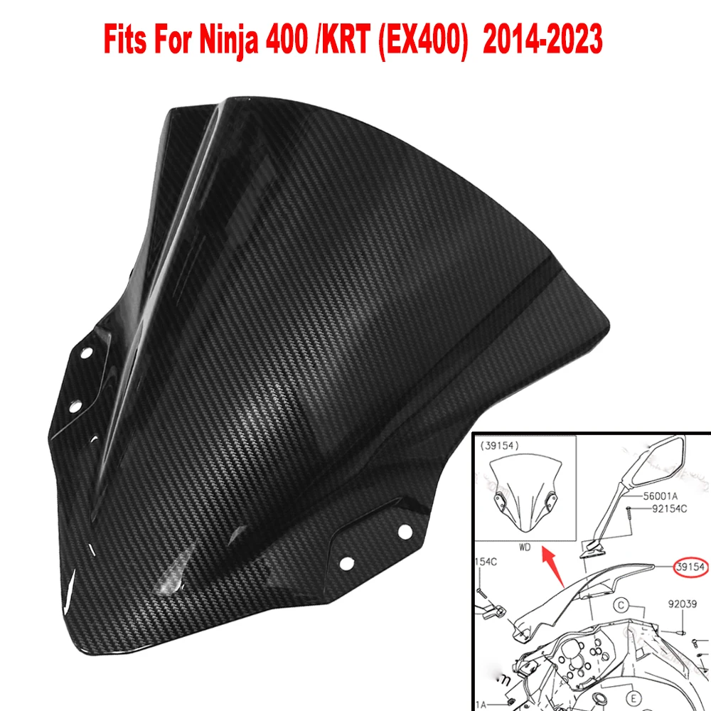 ABS-Windshield-For-Kawasaki-Ninja-400-KRT-EX400-2018-2023-2019-20-21-22 ...