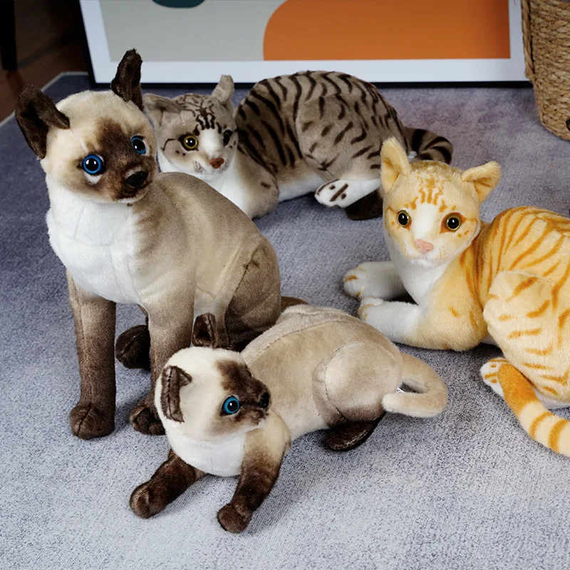 Simulation Cat Stuffed Soft Lying&Standing Animal Chinese Li Hua/Orange ...