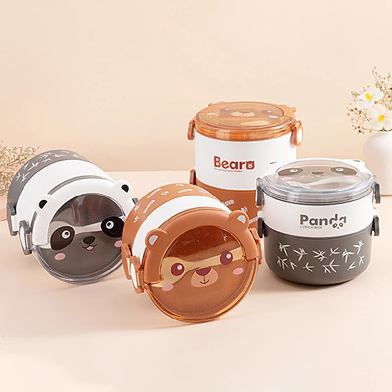 1000-1580-2000ml-Portable-Round-Cartoon-Lunch-Box-Double-layer-Cute ...