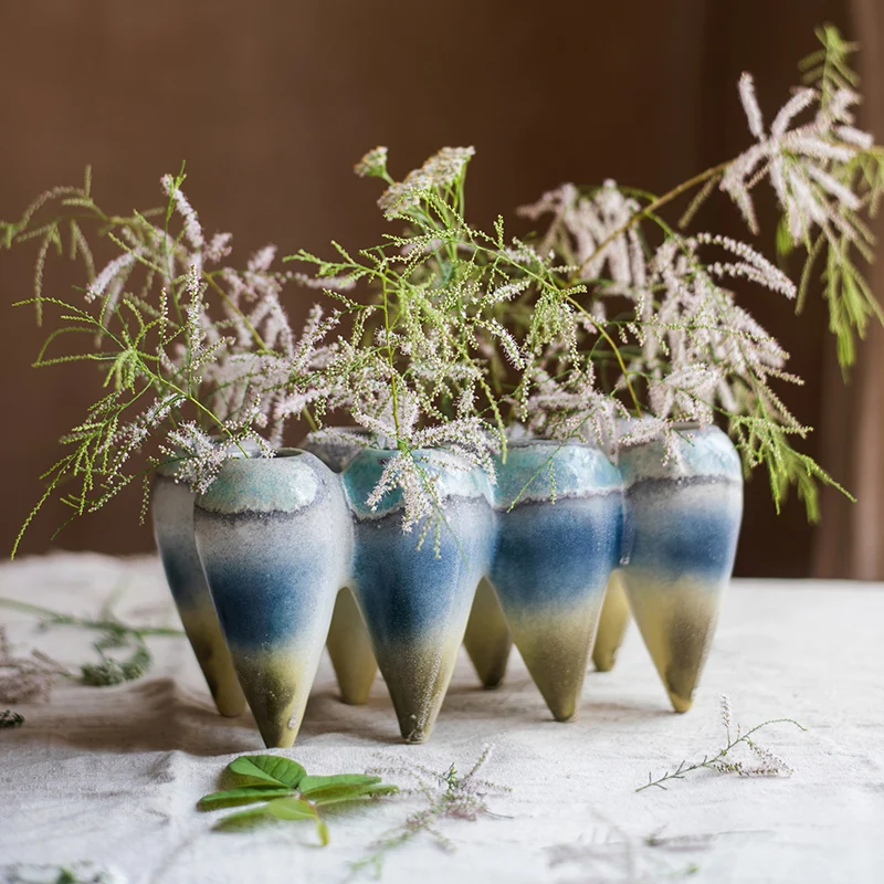 Ceramic Vase Abstract Tooth Flower Pot Hang in The Air Flower Pot ...