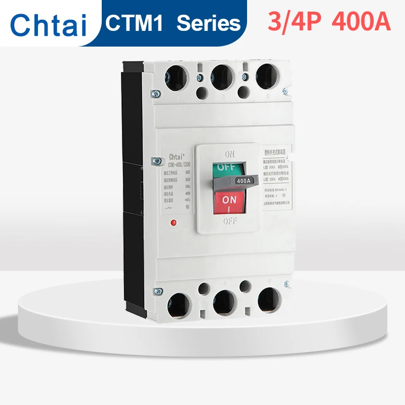 CTM1-400 AC 3P 4Pole 315a 350a 400a main Switch Molded Case Circuit Breaker MCCB Short Circuit ...