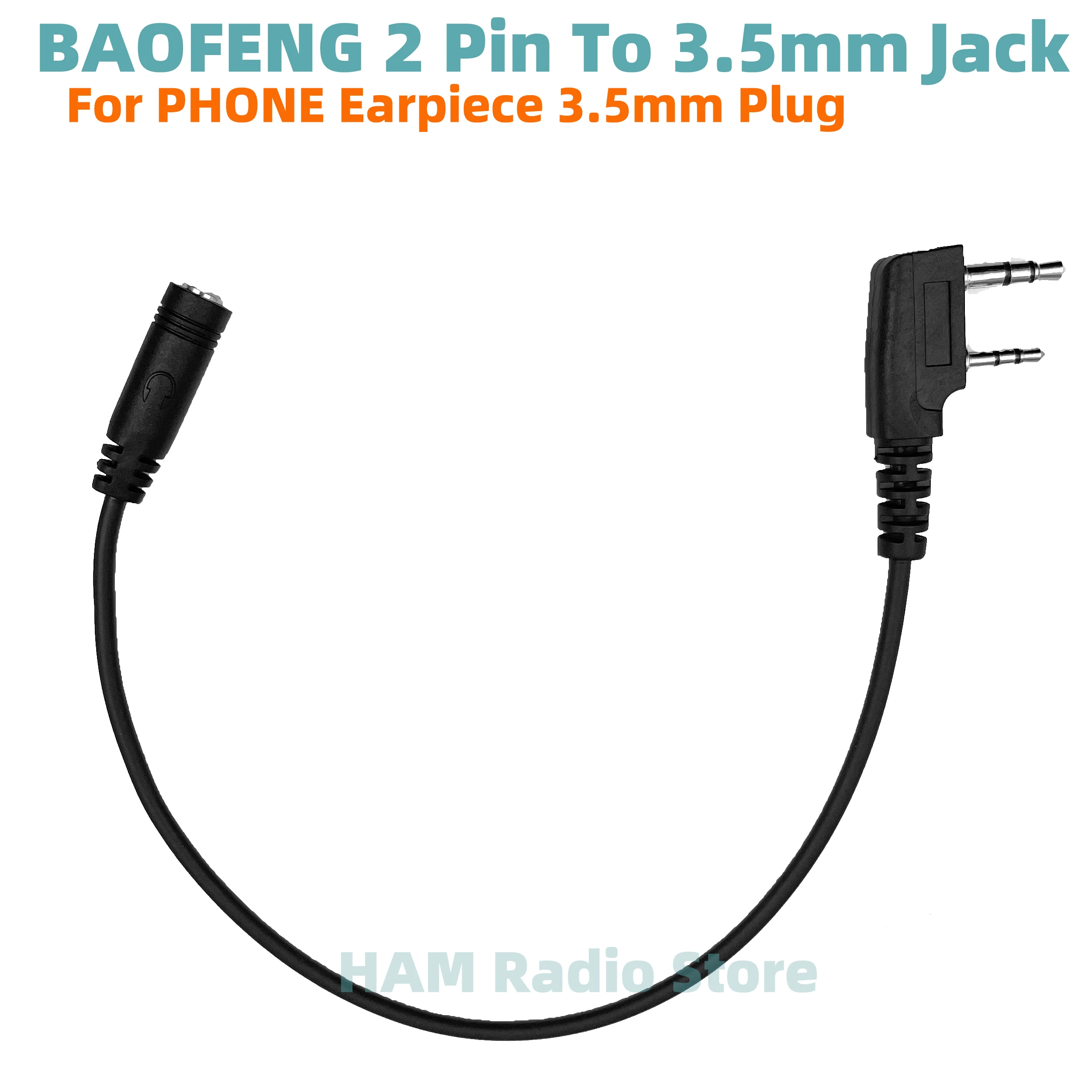 Universal 2Pin to 3.5mm Female Phone Earpiece Headset Adapter Cable For ...