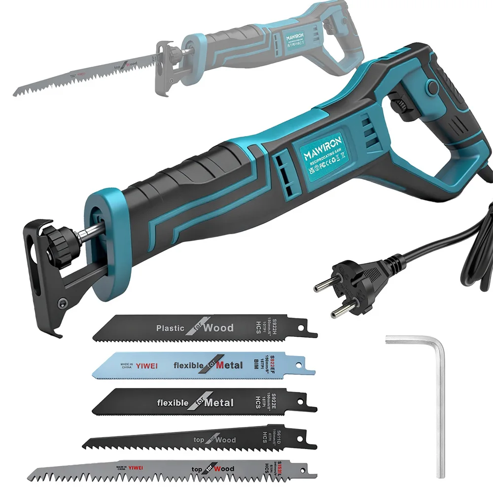 Corded Reciprocating Saw, 3200 SPM Brushless Motor with 5 Saw Blades ...