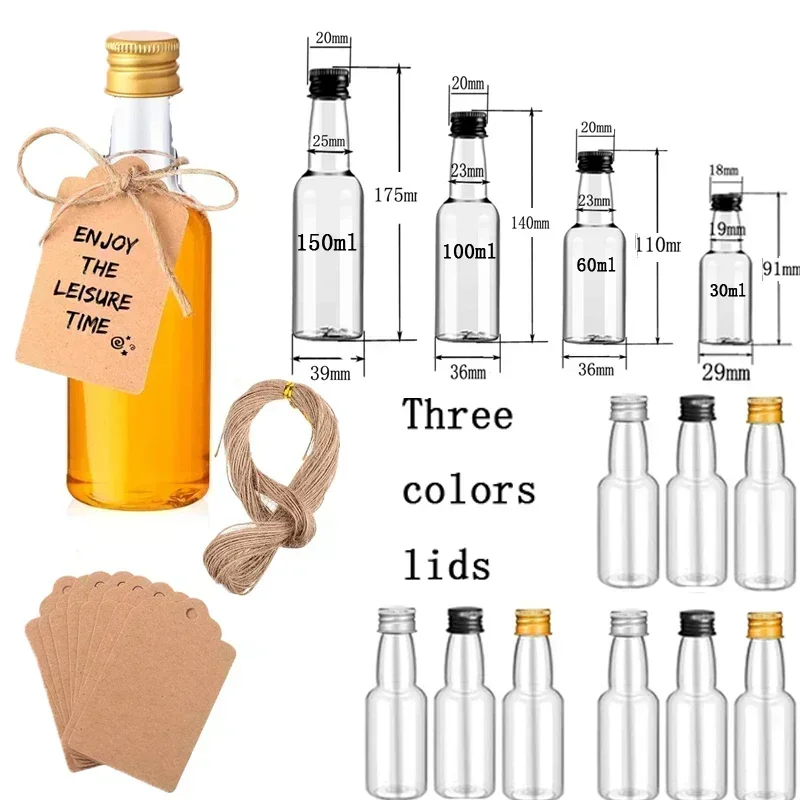 5Pcs 30ml-150ml Clear Plastic Wine Bottles, DIY Jewellery Bottles ...