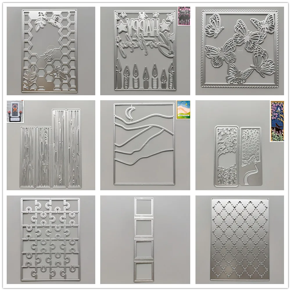 Troqueles de corte de Metal para marco de fondo, plantillas de molde para manualidades, álbum de ...