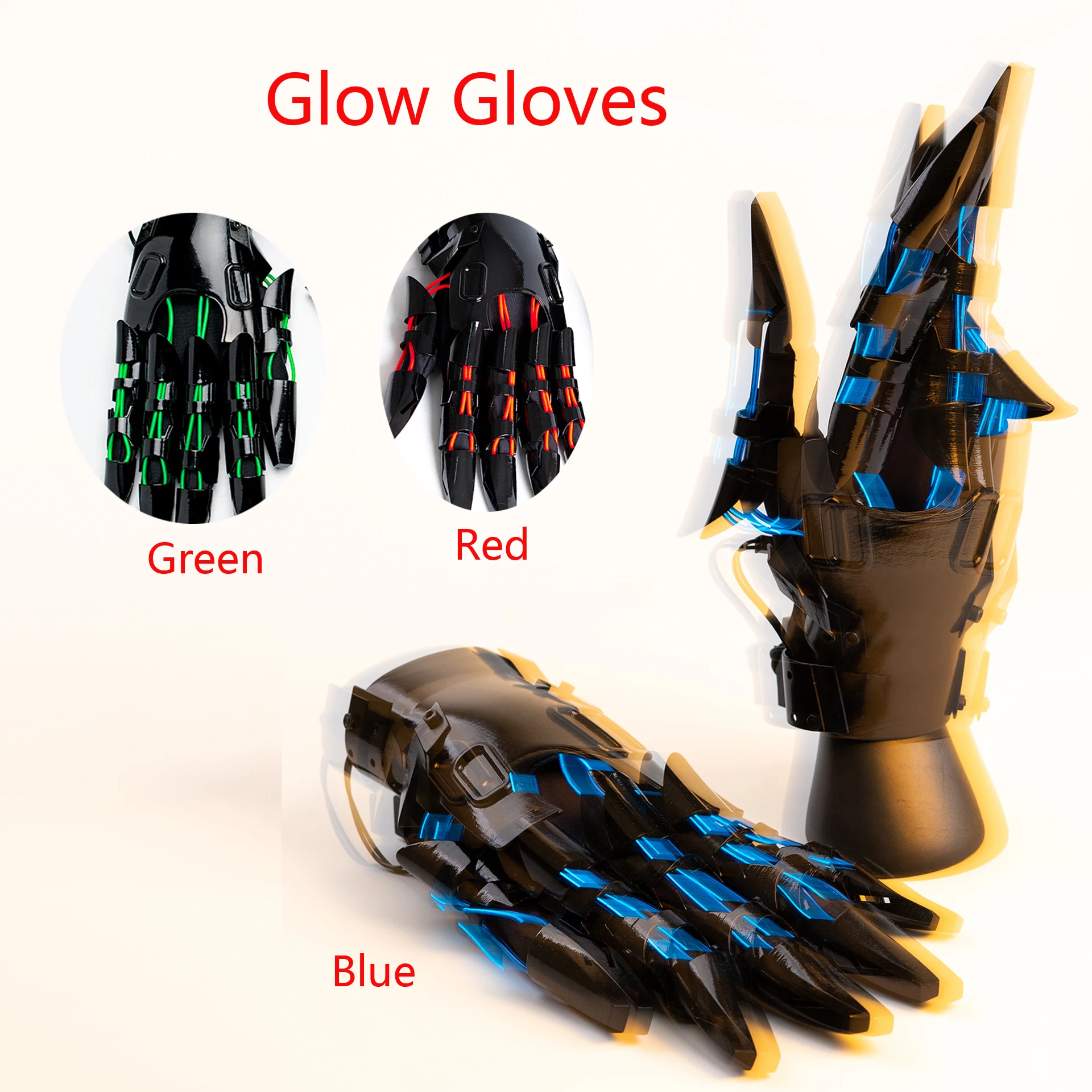 Punk-Mechanical-Glow-Gloves-Flexible-Trendy-Fingers-Cool-Game-Equipment ...