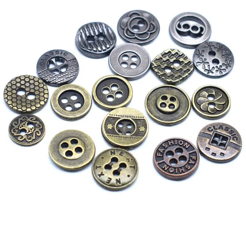 Bronze Button 4 Holes Clothing | Metal Buttons 4 Holes | Metal Diy ...