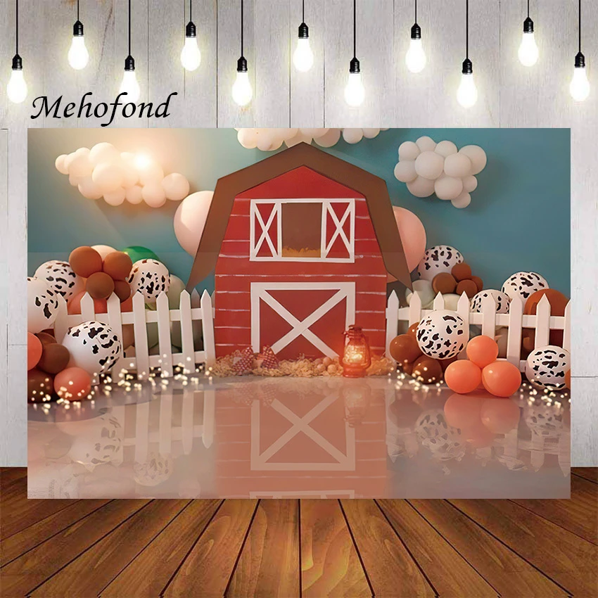 Mehofond Photography Background Farm Red Barn Haystack Balloon 1st ...