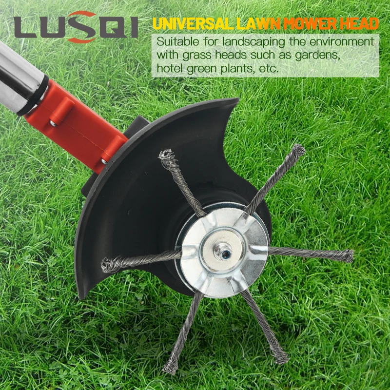 LUSQI-New-Steel-Wire-Grass-Trimmer-Head-6-Universal-Weed-Brush-Fit ...