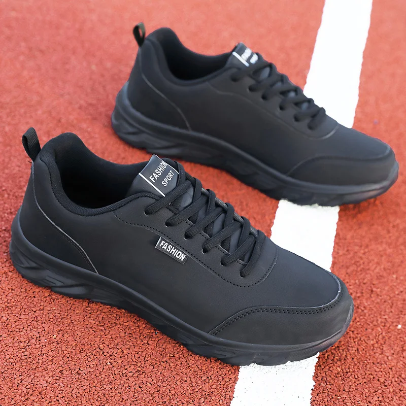 Men-Shoes-Sneakers-Male-Black-Lace-Up-Athletic-Male-Leather-Casual ...