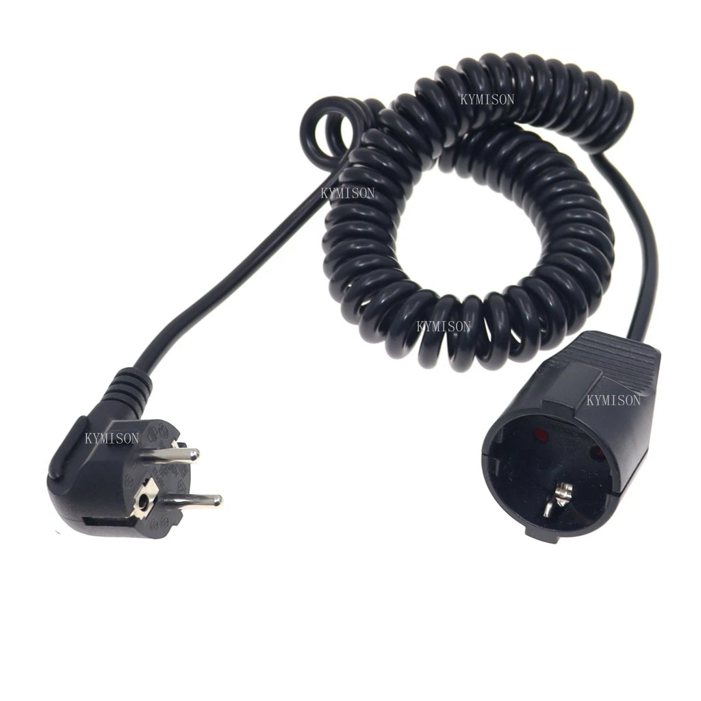 EU Male to Female Power Extension Coilded Cable Hotel Wall Hanging Hair ...