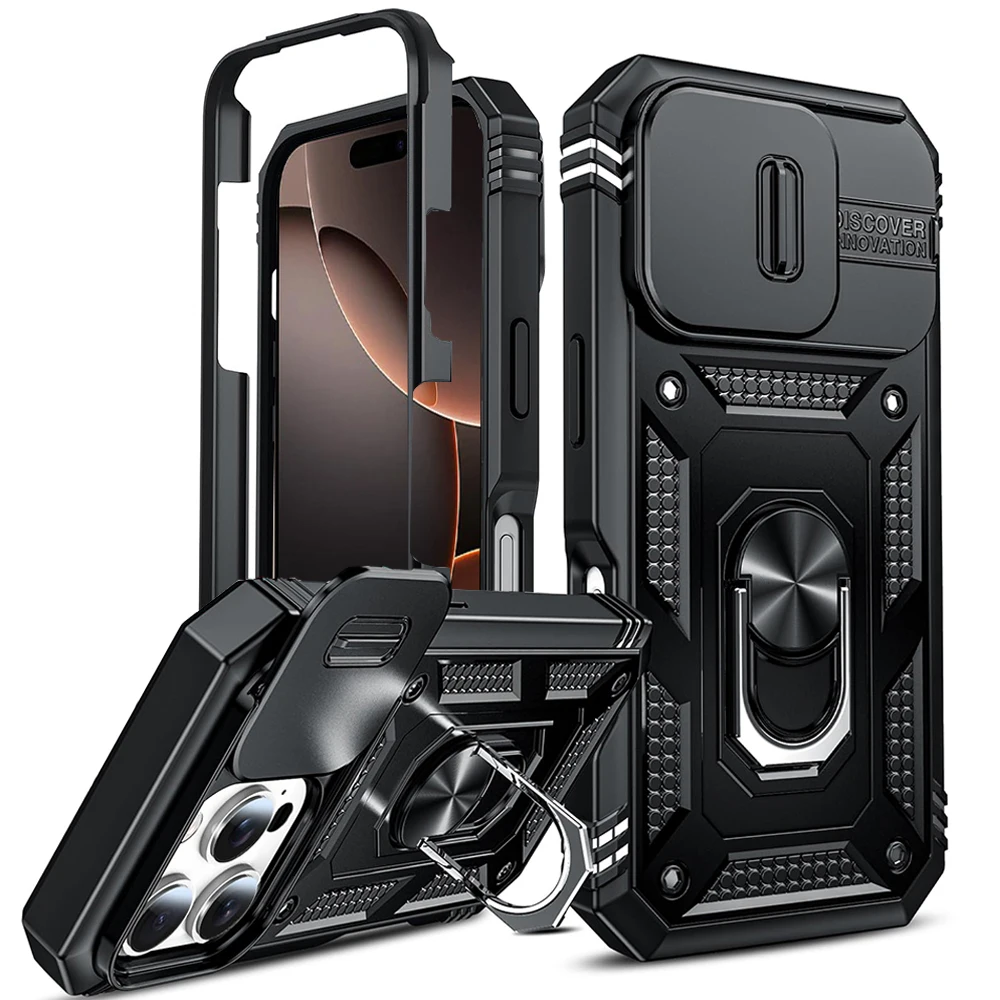 Premium Military-Grade Armor Case with 360° Rotating Camera Slide Cover ...