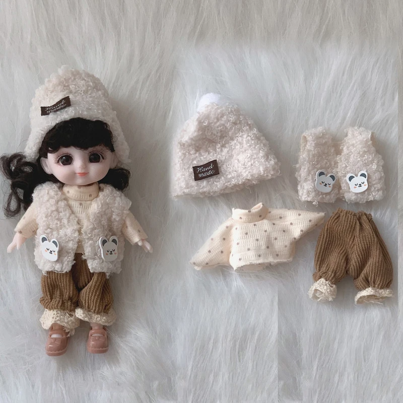 Cute Doll Clothes Accessories 1/8 16CM Plush Doll Dress Up Accessories ...