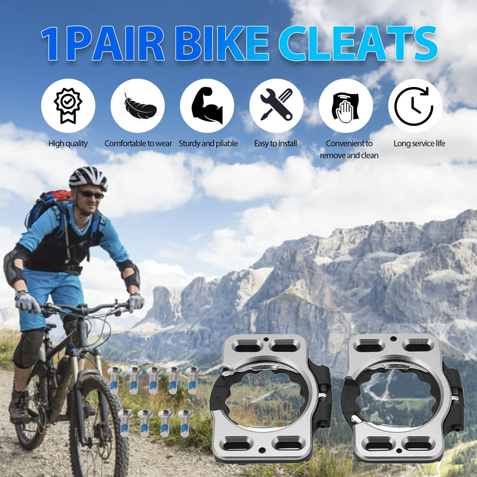1-Pair-Quick-Release-Cycling-Shoes-Cleats-Self-Locking-Pedal-Adapter ...