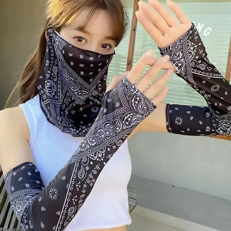 Punk-Sunscreen-Mask-Arm-Sleeves-Summer-UV-Protection-Cycling-Face-Mask ...