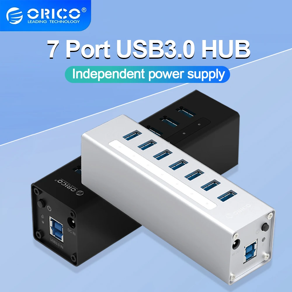 ORICO USB 허브 3.0 멀티 USB 분배기 4/7 USB 포트 3.0, USB 충전 전원 포함, 레노버 샤오미 맥북 프로 PC 허브 C USB 3 0 ...