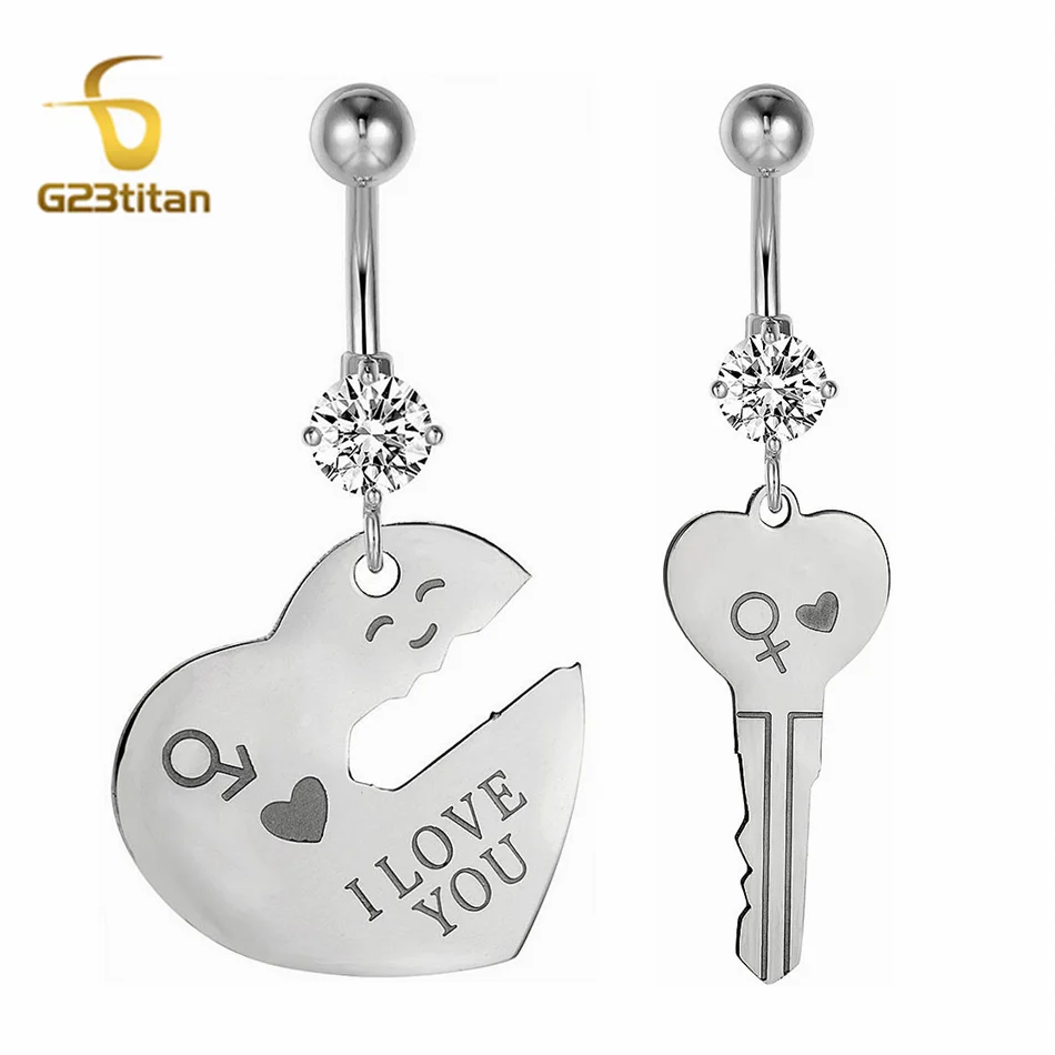 Creative Love Heart Key Drop Navel Ring: The Perfect Hood Jewelry for ...