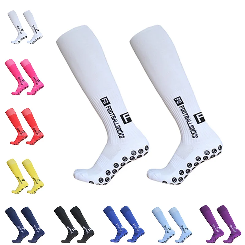 New Long FS soccer Socks Men Women Sports Round Silicone Non-Slip Grip ...
