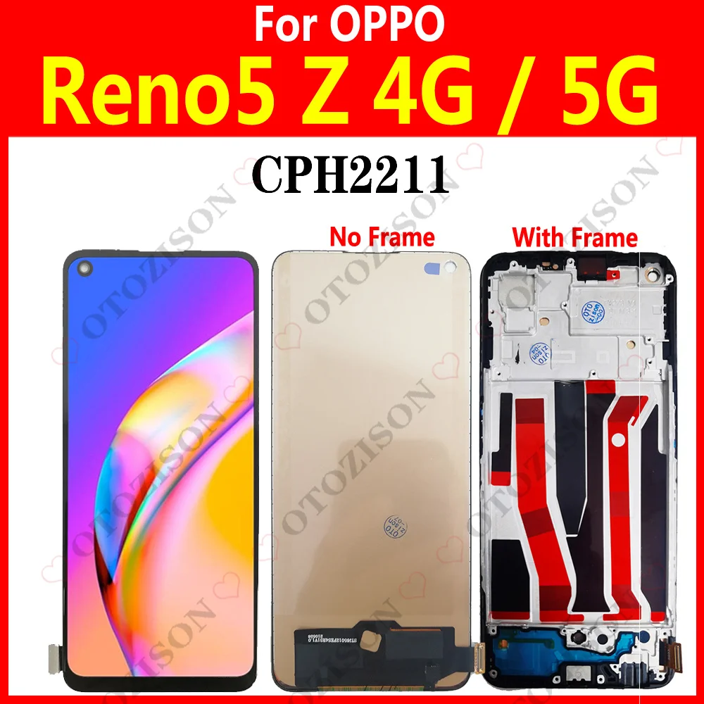 Incell-CPH2211-LCD-With-Frame-For-OPPO-Reno5-Z-LCD-Display-Reno5Z-4G-5G ...