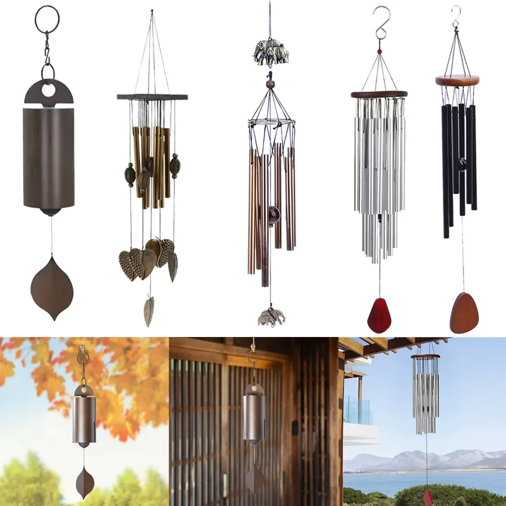 Vintage Metal Heroic Windbell Wind Chimes Deep Resonance Serenity Bell ...
