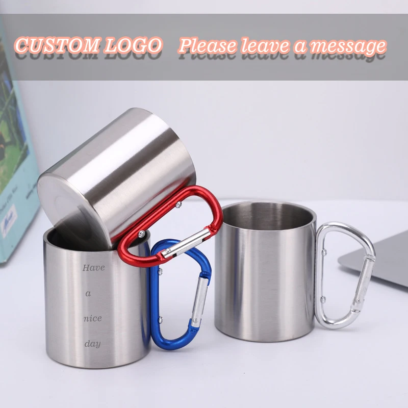 220ml-Stainless-Steel-Cup-Collapsible-Handle-Outdoor-Mugs-Hiking ...