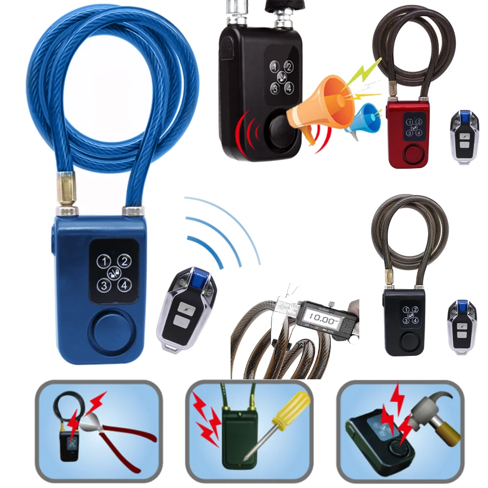 Password-Anti-Theft-Alarm-Smart-Bike-Lock-Wireless-Remote-Control ...