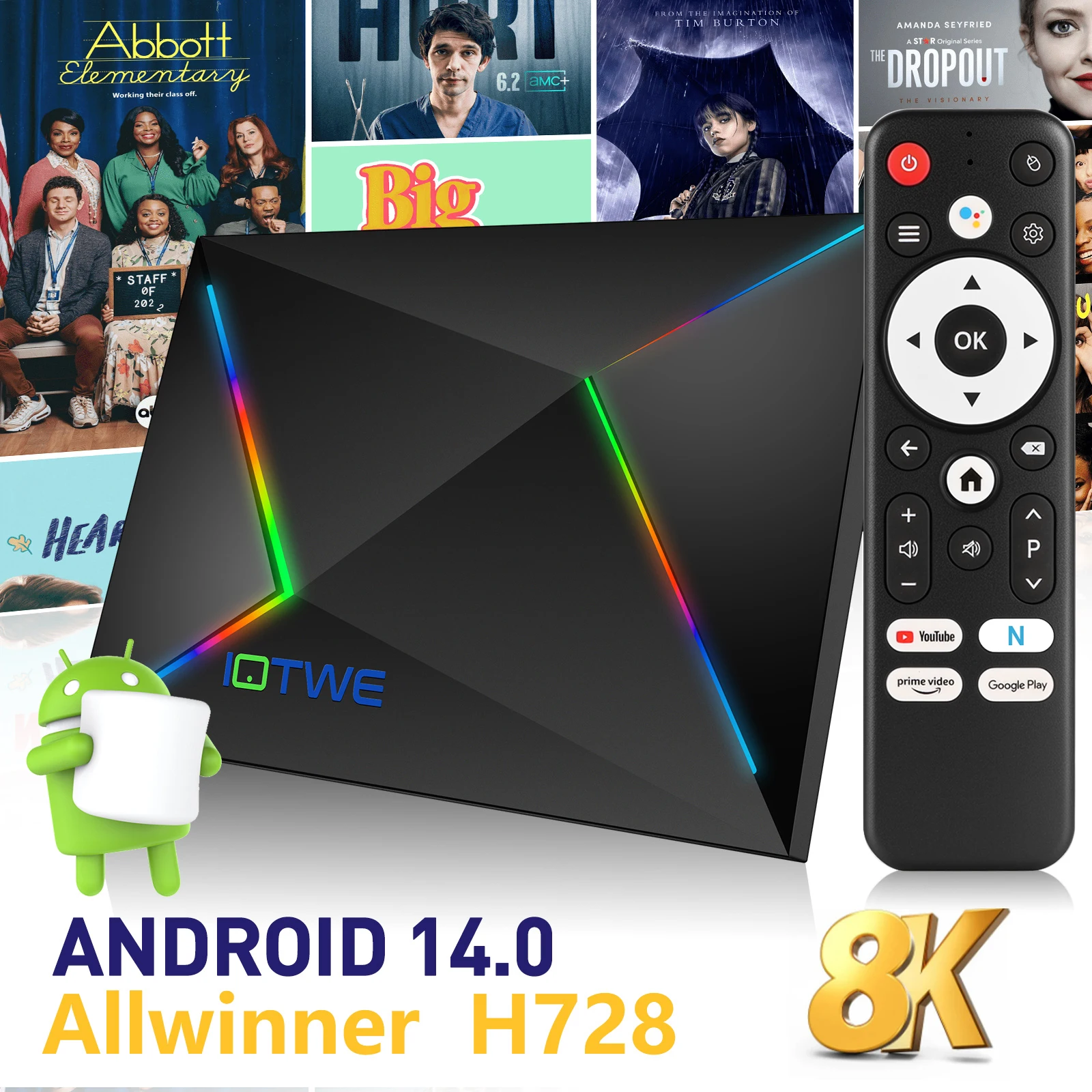 2025 NEW Android 14.0 Smart TV BOX 4GB 32 GB Octa Core WIFI BT 5.0 Netzwerk Media Player