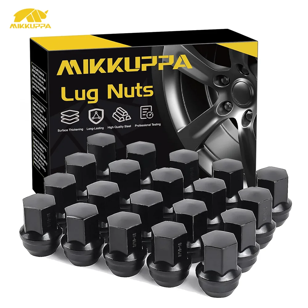 MIKKUPPA 20Pcs Alloy Steel Lug Nuts 9/16-18 Heavy Duty One Piece Hex ...