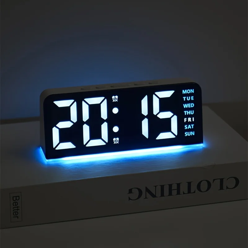 Digital LED Alarm Clock Desktop Table Clock Night Light with Time ...