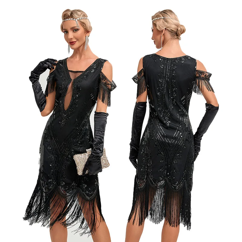 Vestidos-Flapper-sin-mangas-para-mujer-disfraz-del-gran-Gatsby-con ...