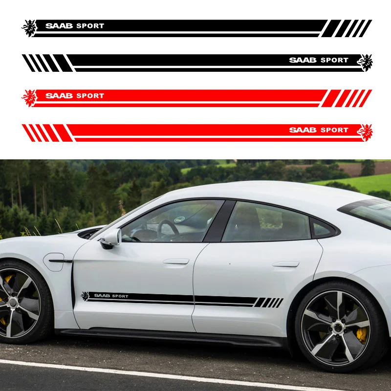 2Pcs-Racing-Car-Side-Stripes-DIY-Decal-Car-Logo-Body-Sticker-Vinyl-Film ...