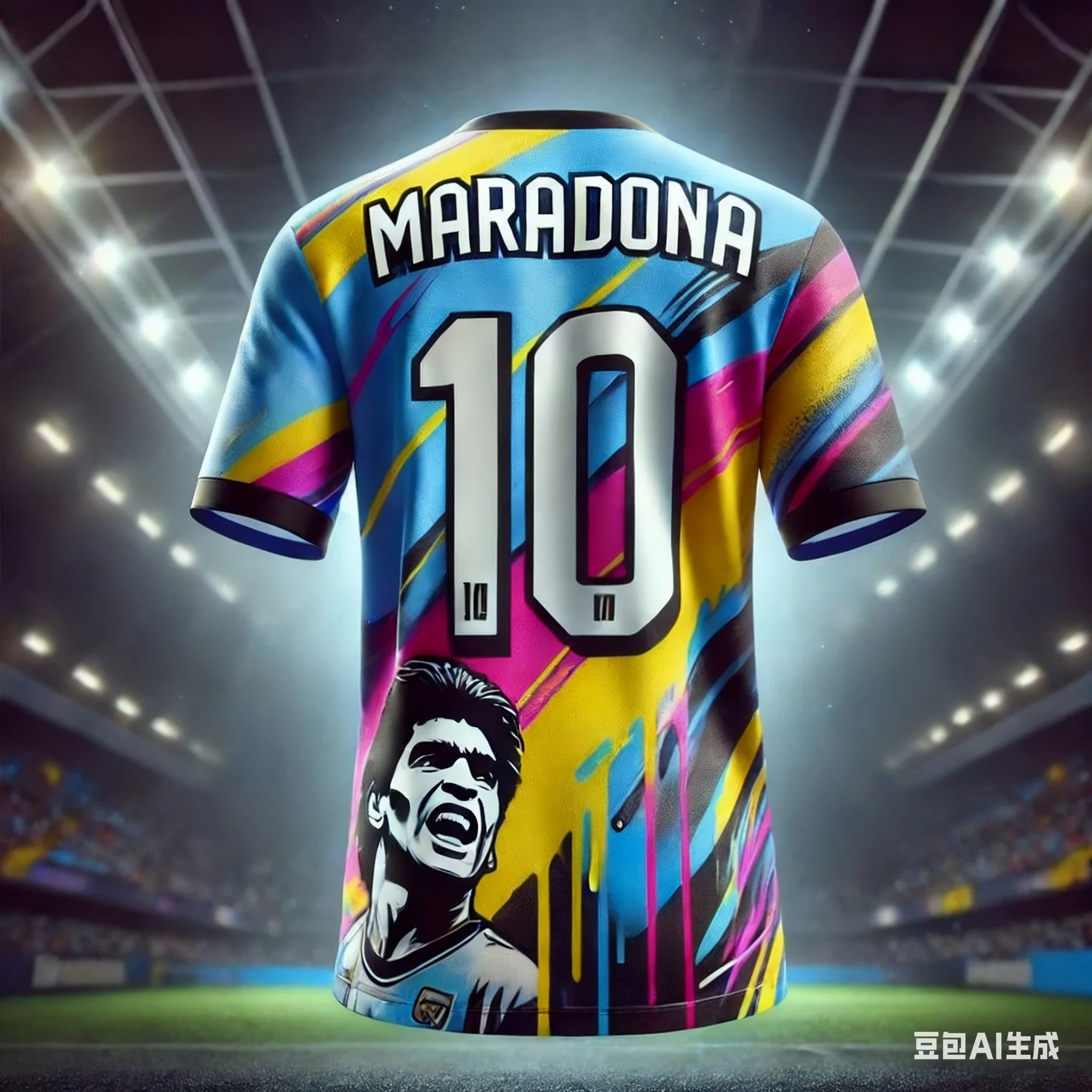 2026 New AI-Designed Maradona 10 Jersey, Graffiti Style Creative Design ...