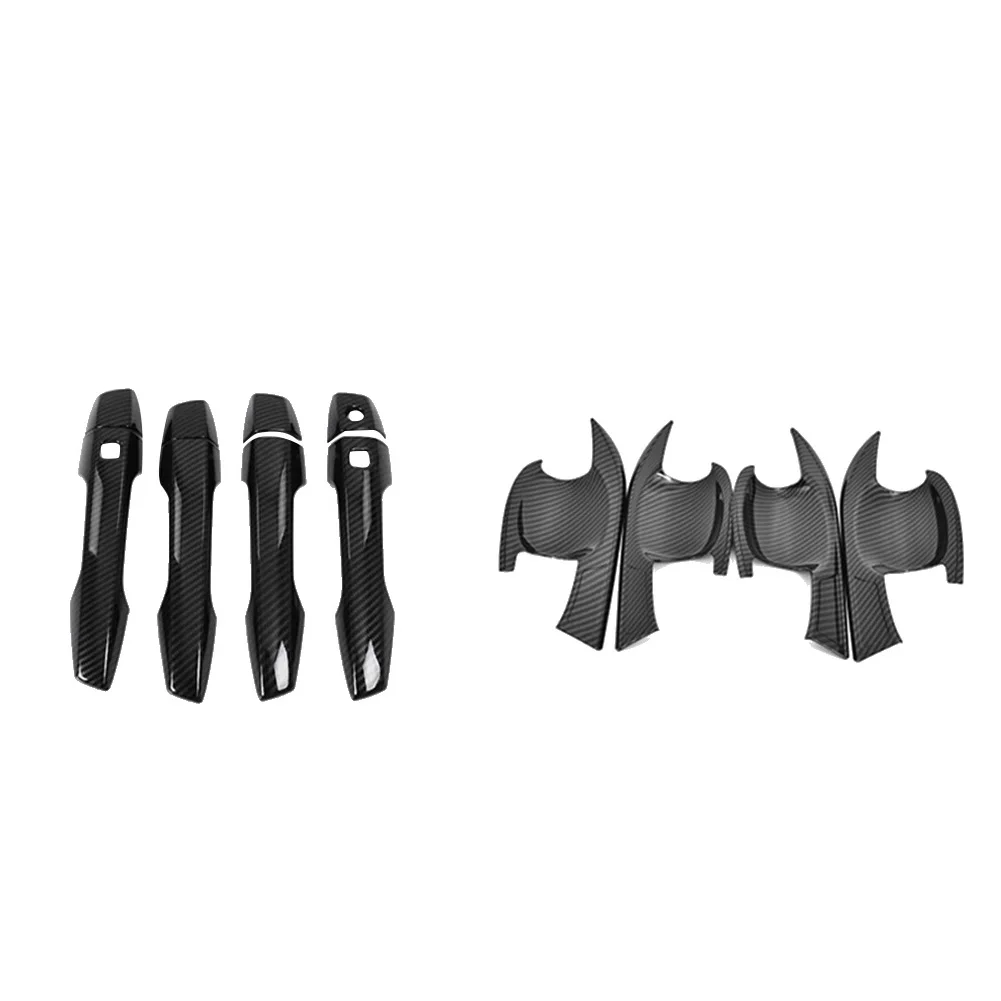 8PCS-Carbon-Fiber-Exterior-Door-Handle-Bowl-Door-Handle-Cover-Trim-for ...